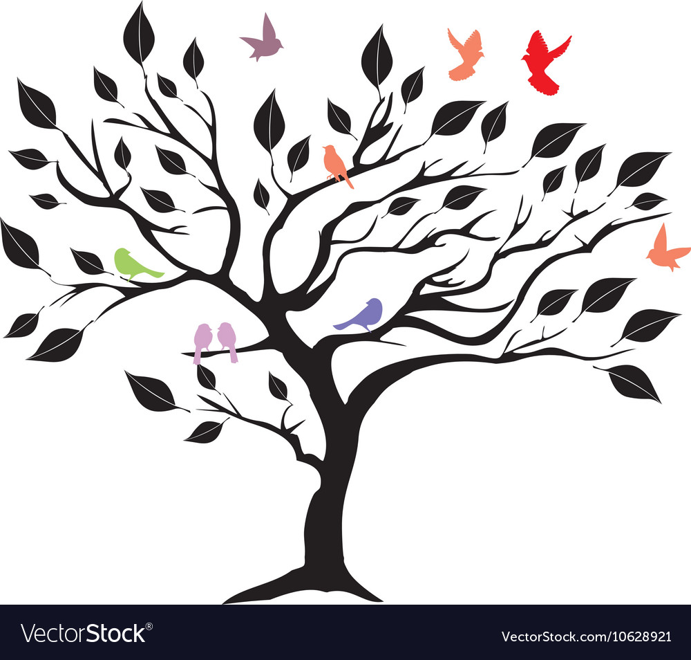 Tree b birds Royalty Free Vector Image - VectorStock