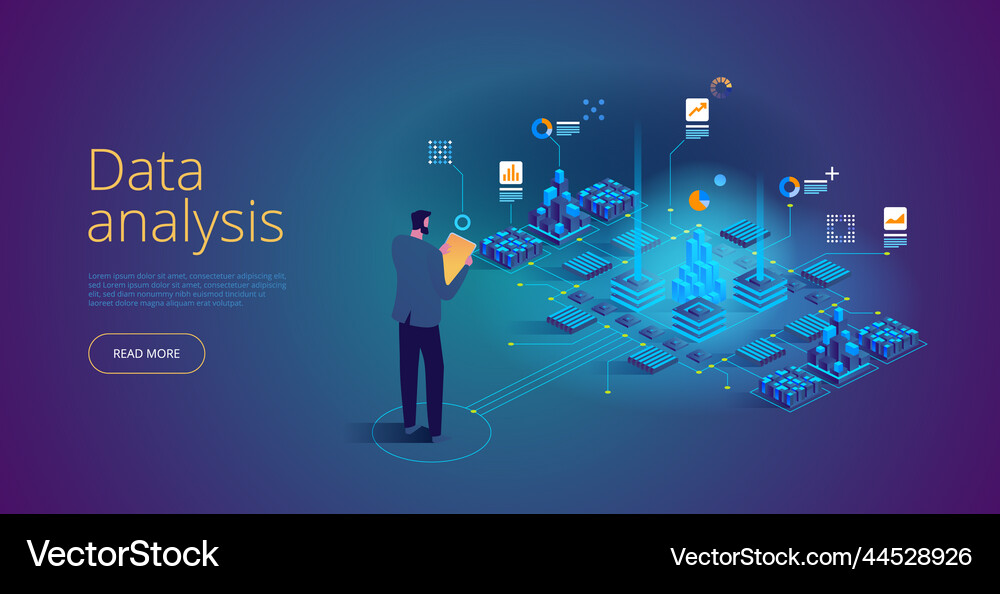 Data Analysis Isometric Concept – Royalty-Free Vector | VectorStock