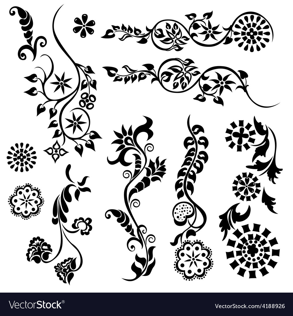 Design elements flower Royalty Free Vector Image