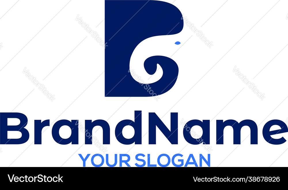 Elephant in letter b and g logo design Royalty Free Vector