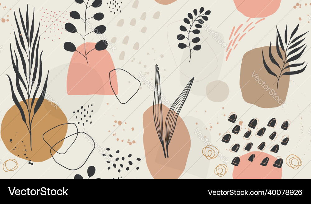 Floral organic seamless pattern with fancy Vector Image