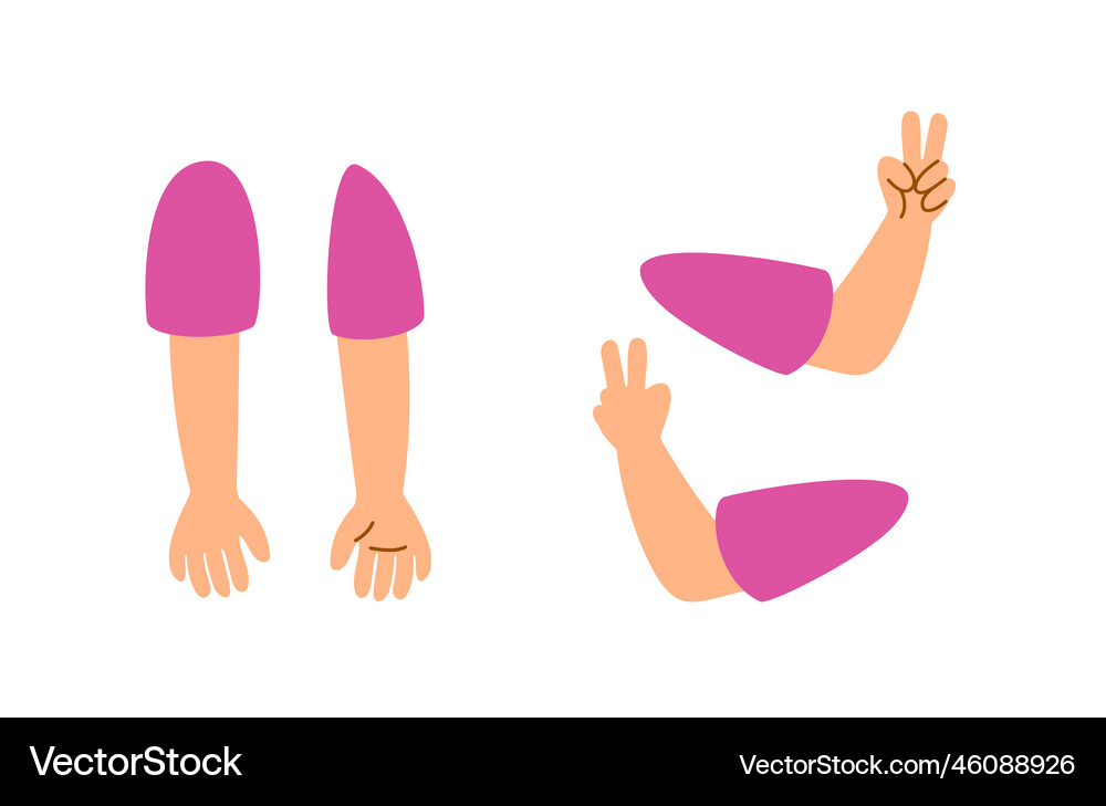 Girl hands for animation set Royalty Free Vector Image
