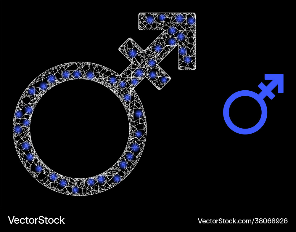 Glowing hatched alternate gender symbol with Vector Image