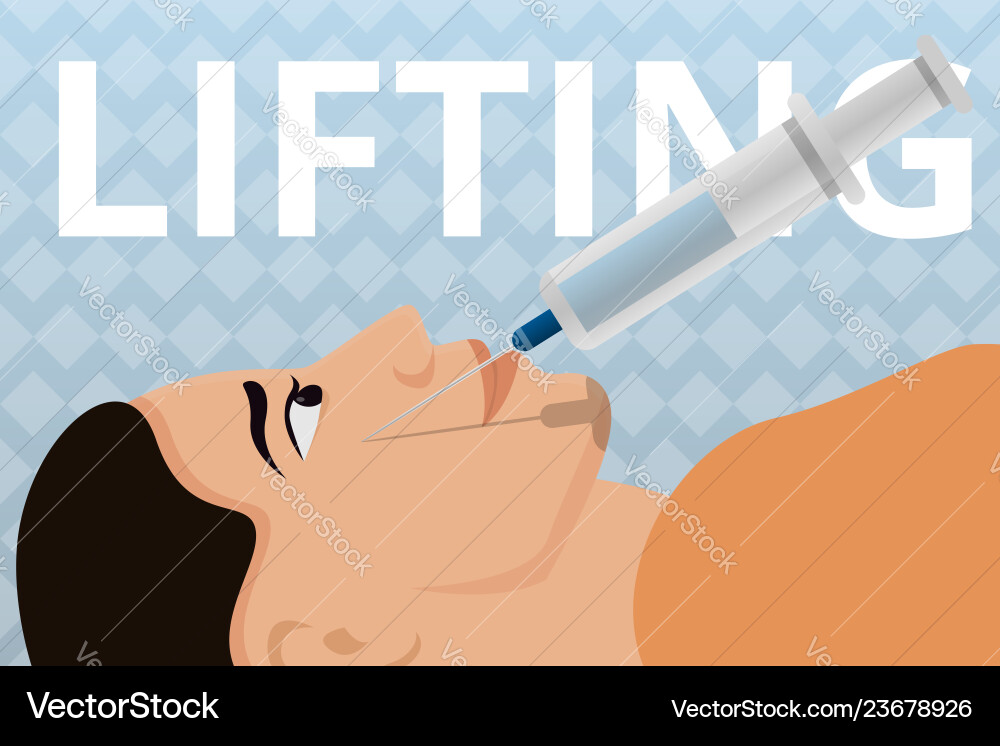 Injection face lifting concept banner cartoon Vector Image