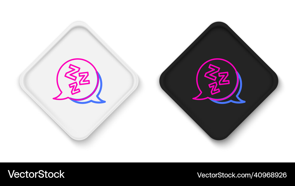 Line sleepy icon isolated on white background Vector Image