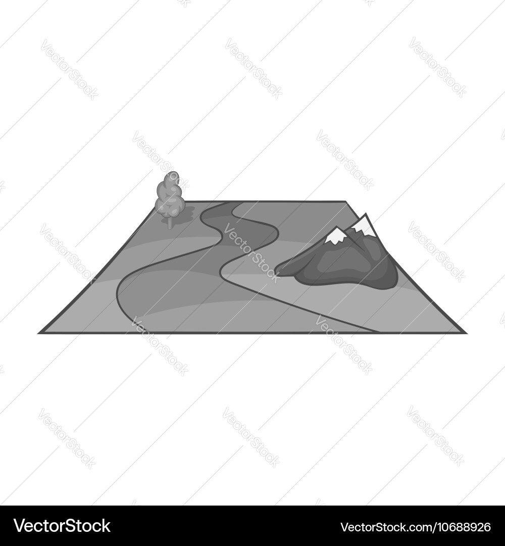 Road landscape icon black monochrome style Vector Image