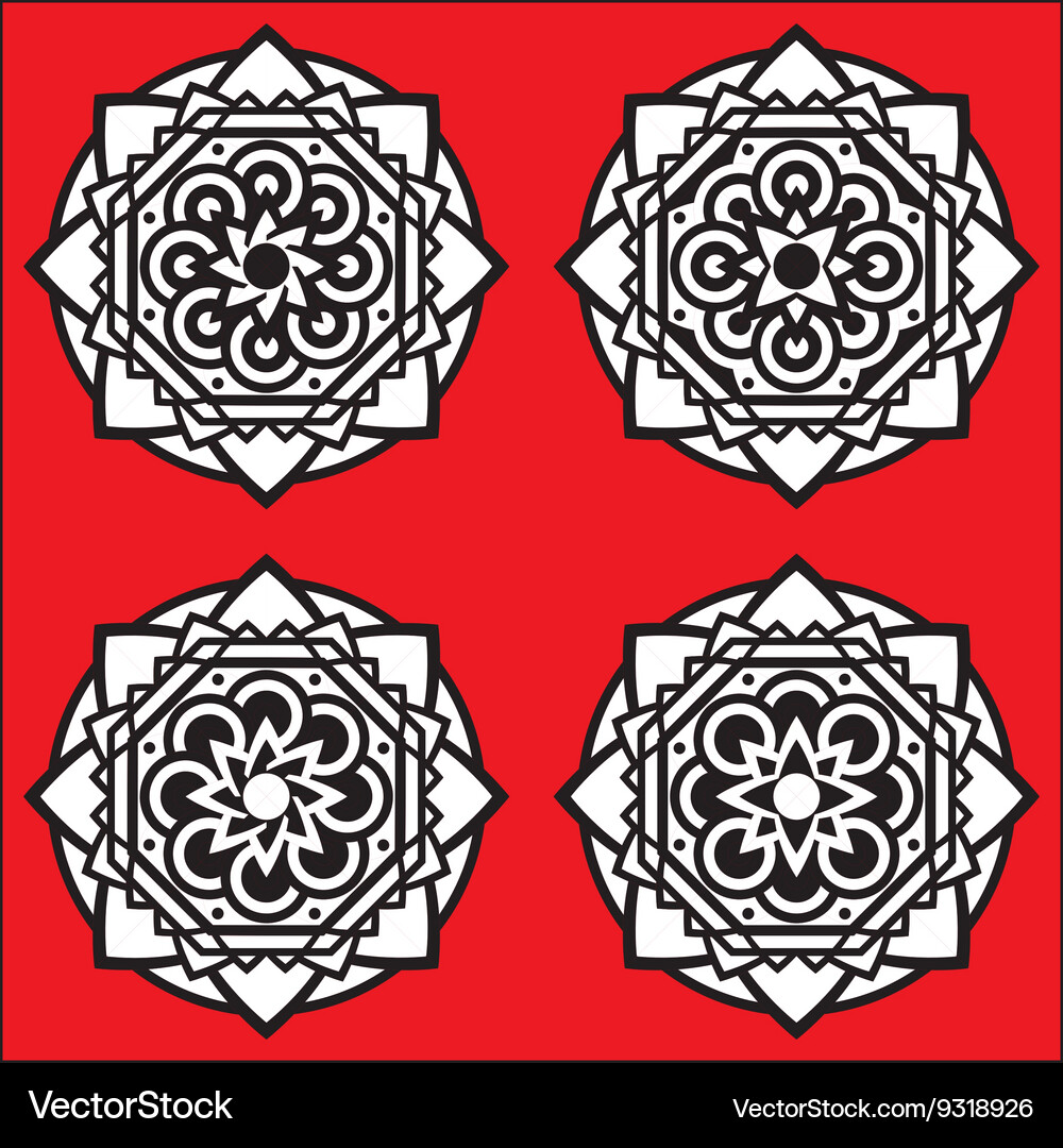 Set of four mandalas Royalty Free Vector Image
