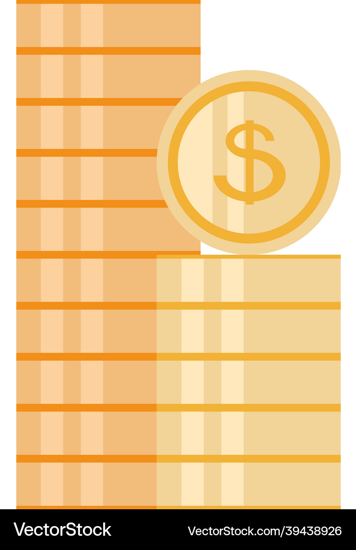 Stacked of coins Royalty Free Vector Image - VectorStock