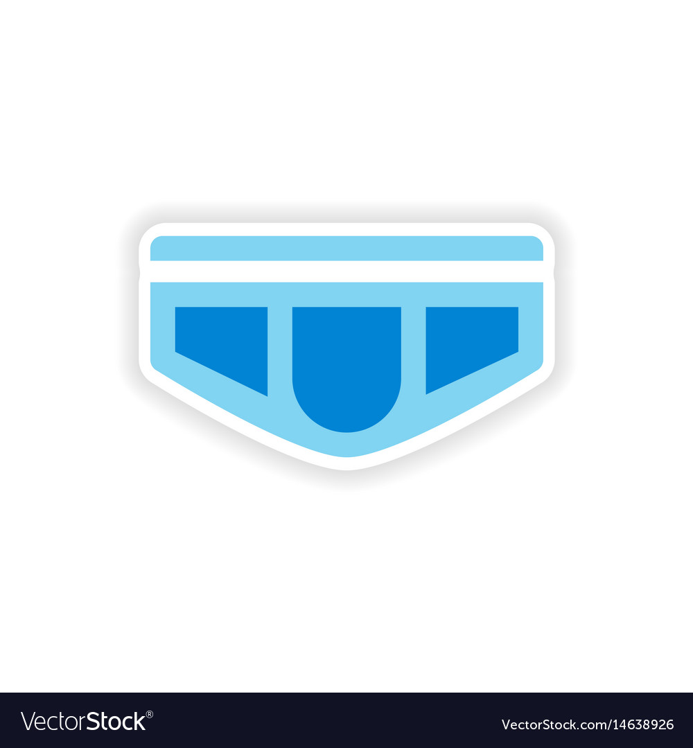 Stylish Paper Sticker On White Background Mens Vector Image