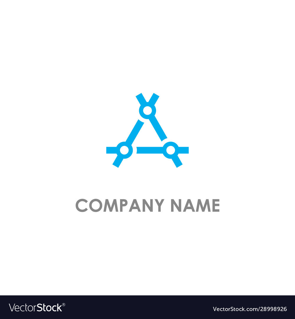 Triangle connection technology logo Royalty Free Vector
