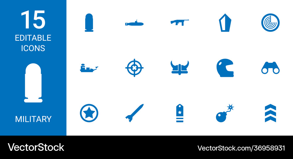15 military icons Royalty Free Vector Image - VectorStock