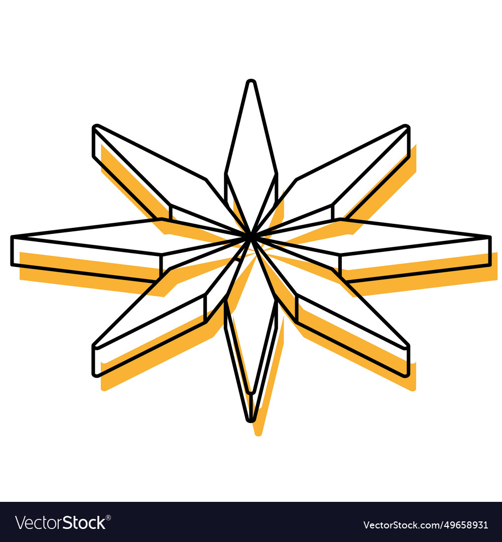 2d isometric star shape icon Royalty Free Vector Image