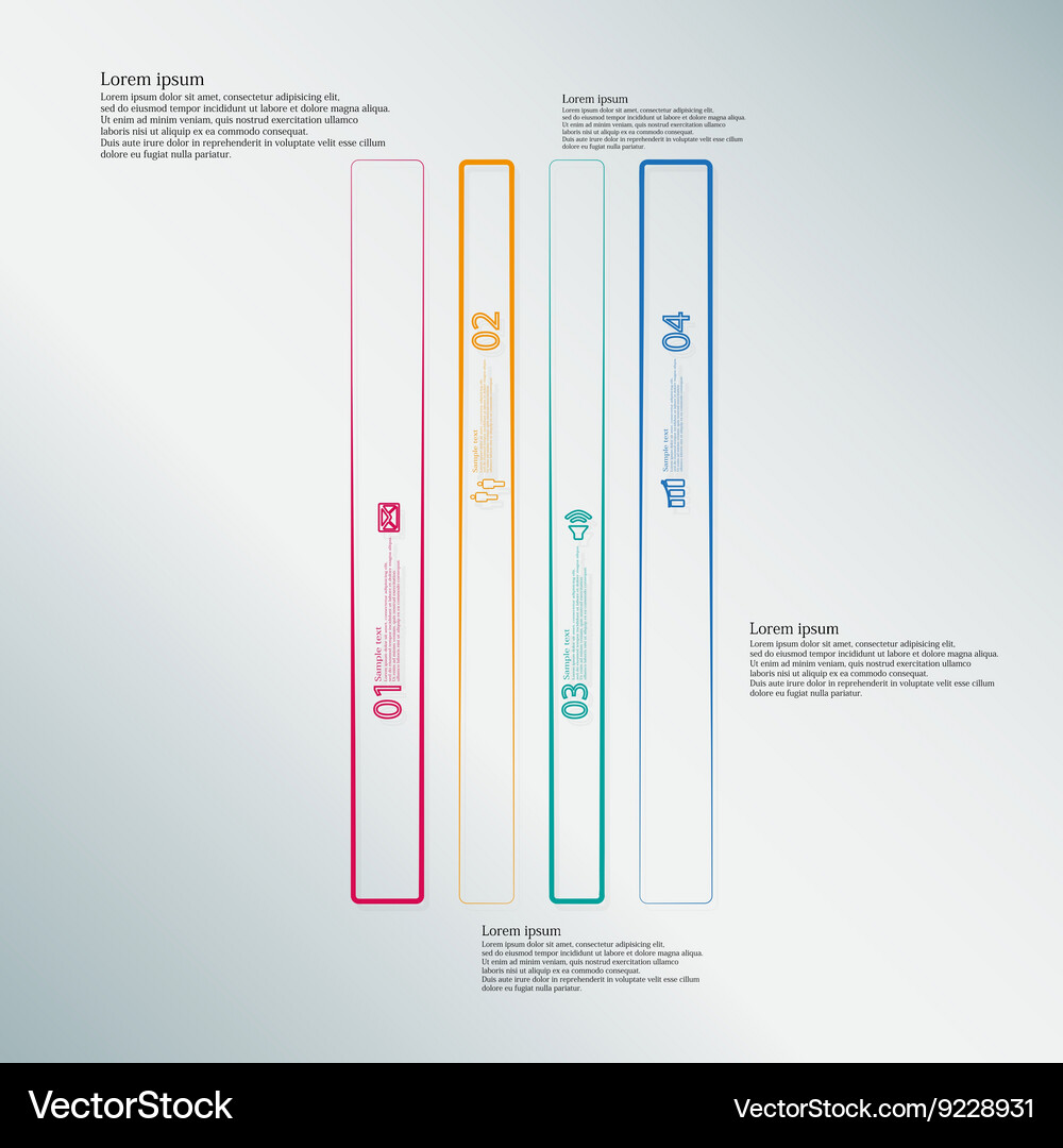 Bar infographic template divided to four color Vector Image