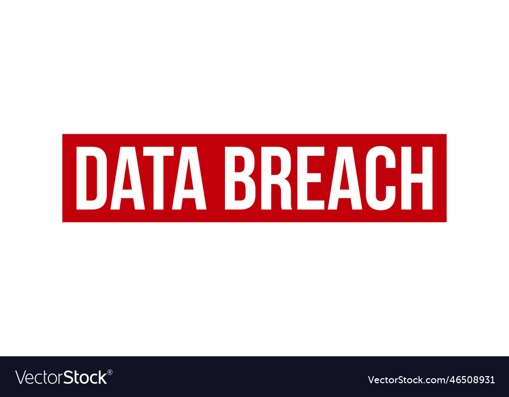 Data breach rubber stamp seal Royalty Free Vector Image