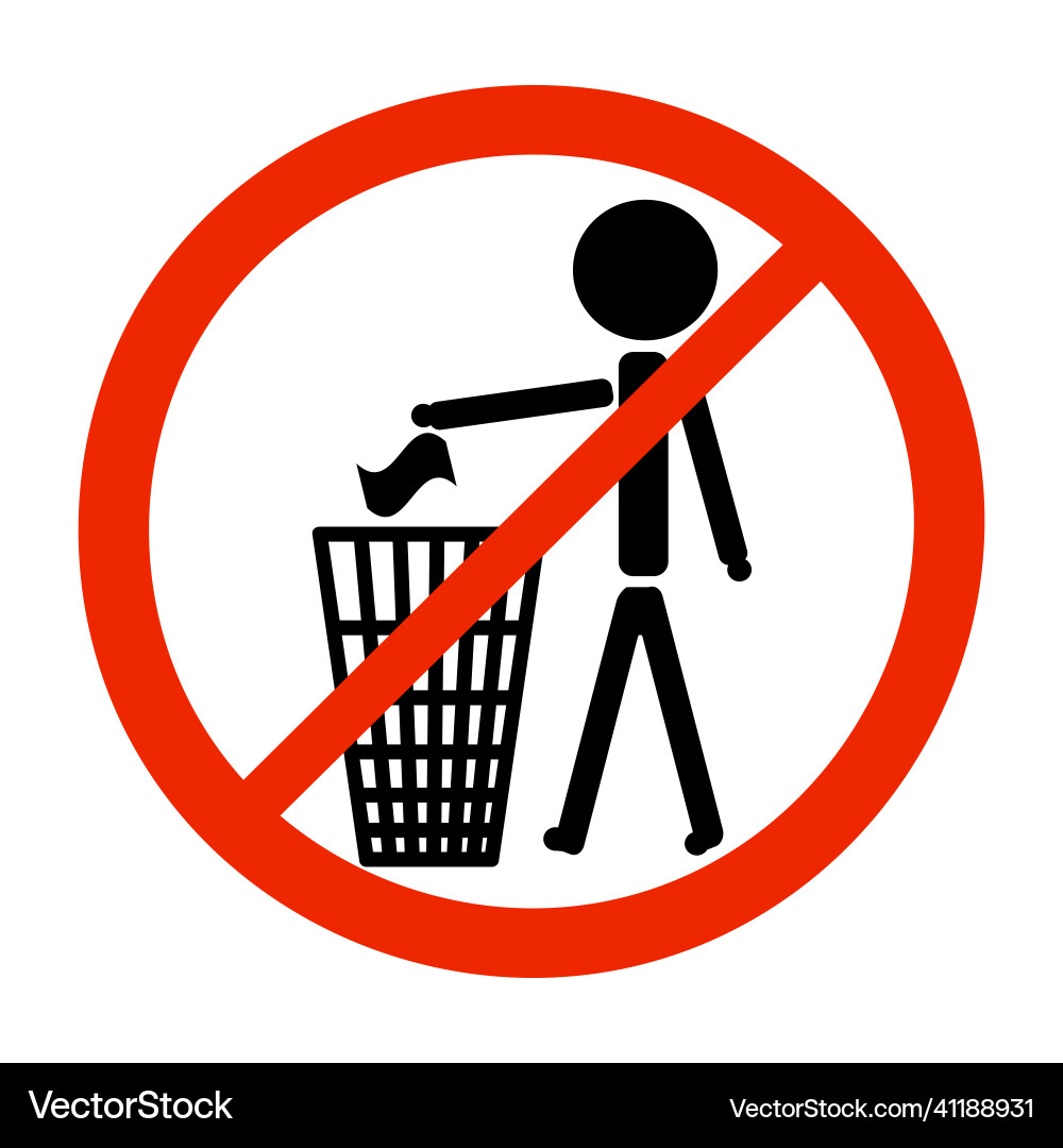 Do not litter symbol isolated on white background Vector Image