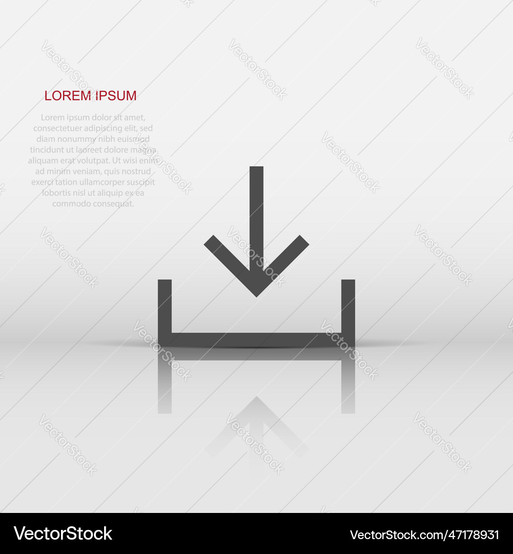 Download file icon in flat style arrow down Vector Image