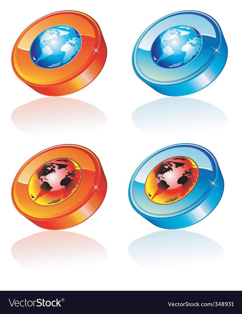 Earth button Royalty Free Vector Image - VectorStock