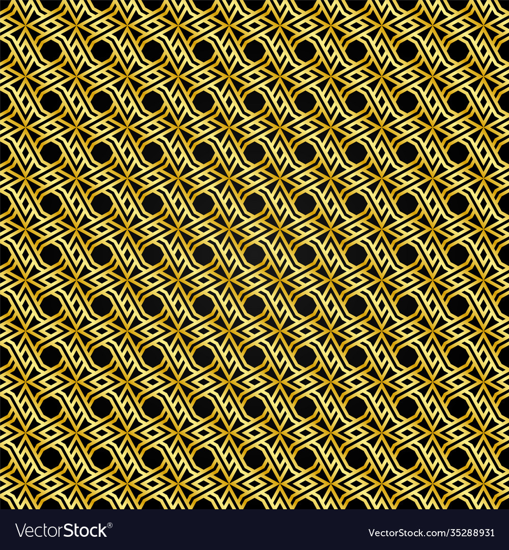 Gold pattern pattern with a black background Vector Image