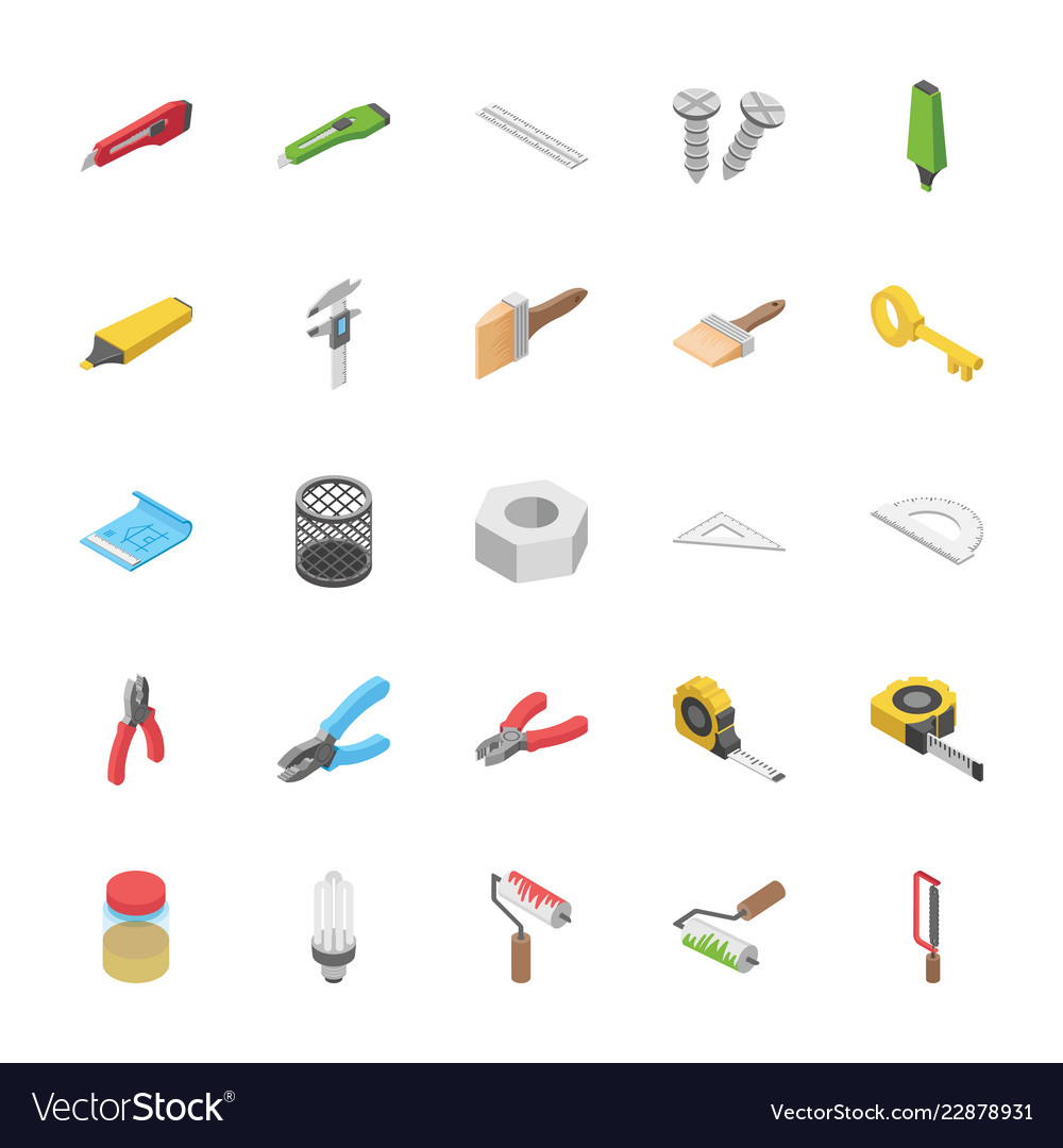 Isometric pack objects Royalty Free Vector Image