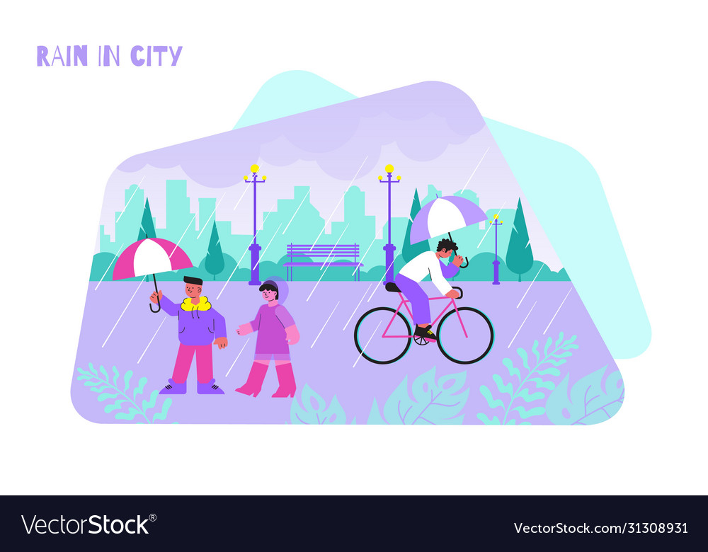 Rain flat Royalty Free Vector Image - VectorStock
