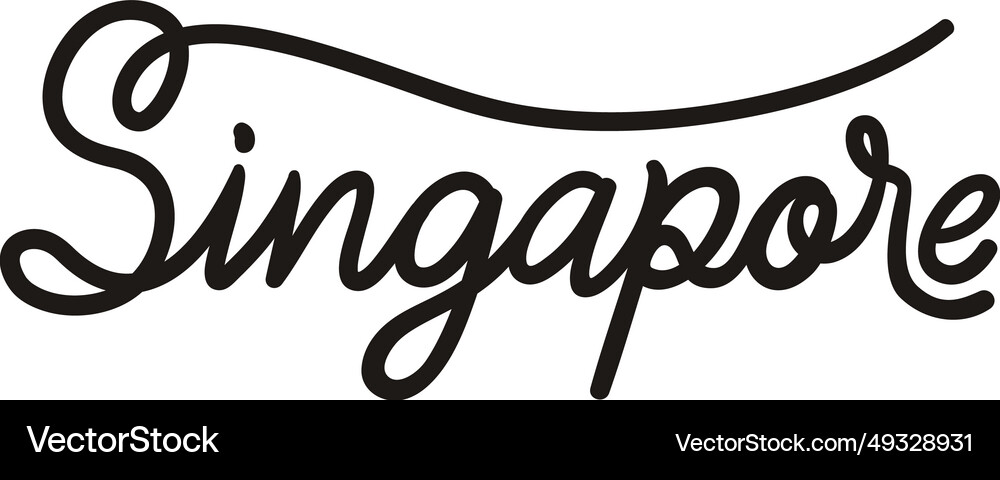 Singapore city lettering Royalty Free Vector Image