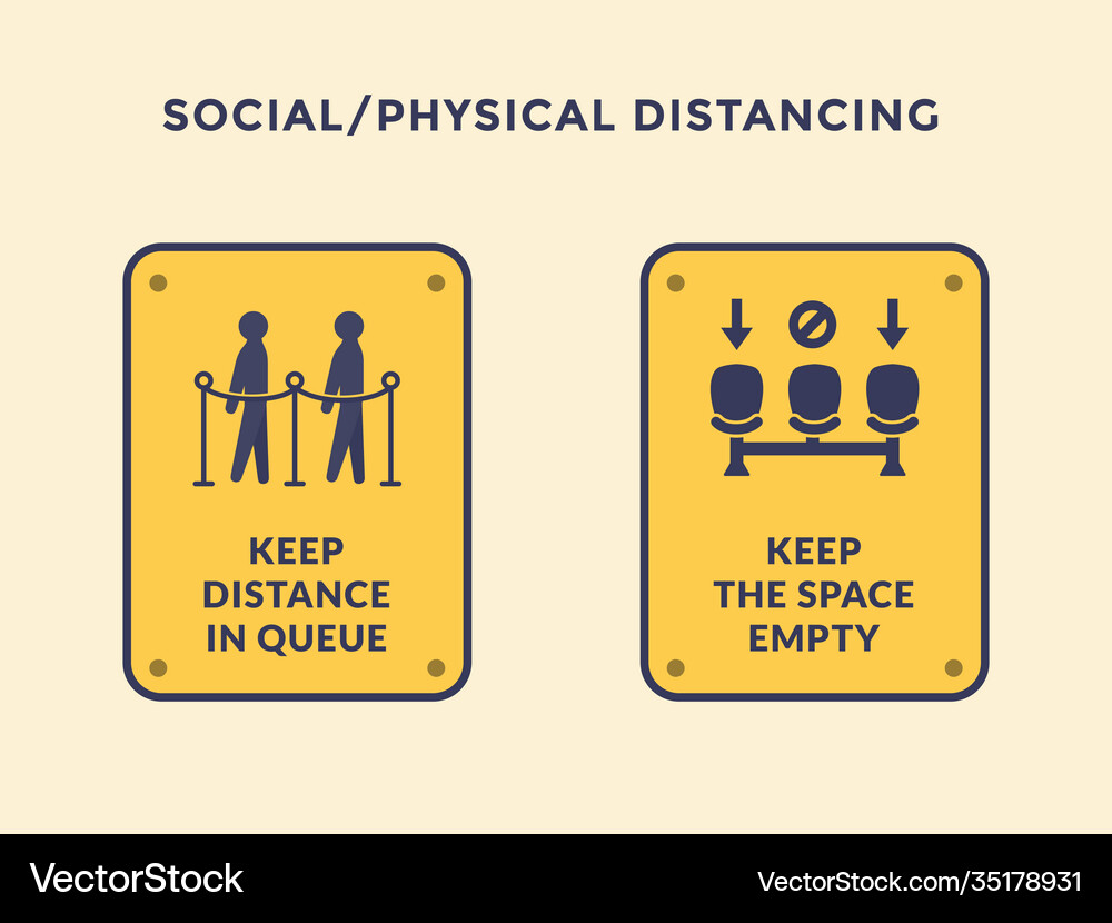 Social or physical distancing icon with people Vector Image