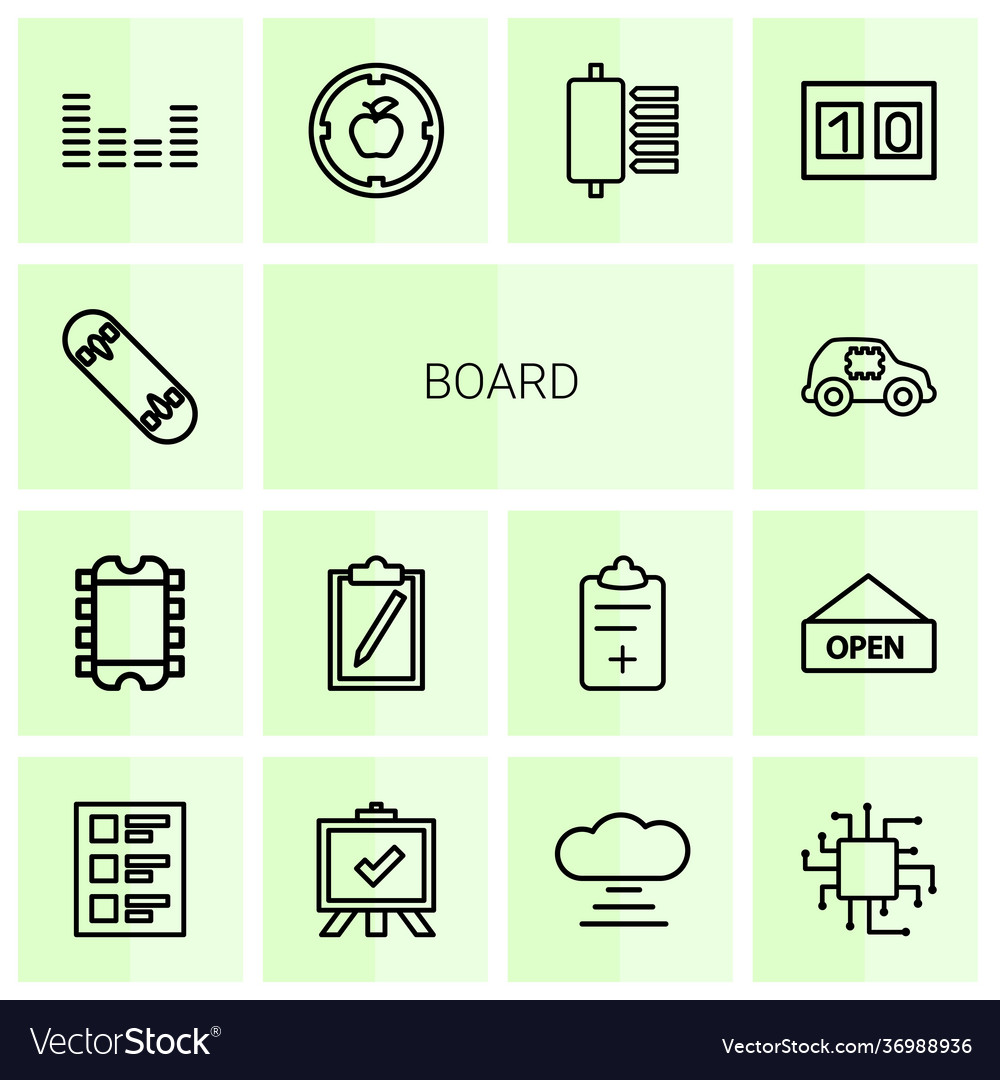 14 board icons Royalty Free Vector Image - VectorStock