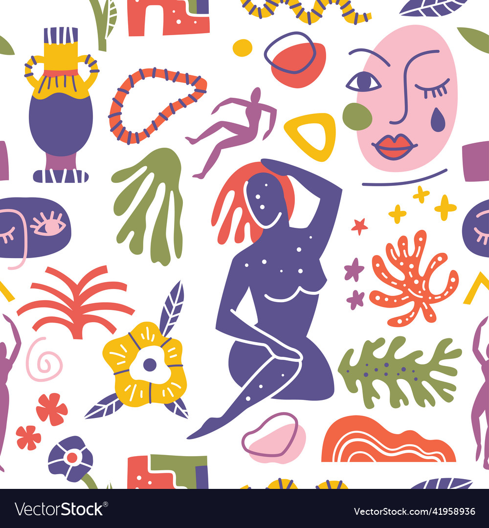 Abstract shapes seamless pattern background Vector Image