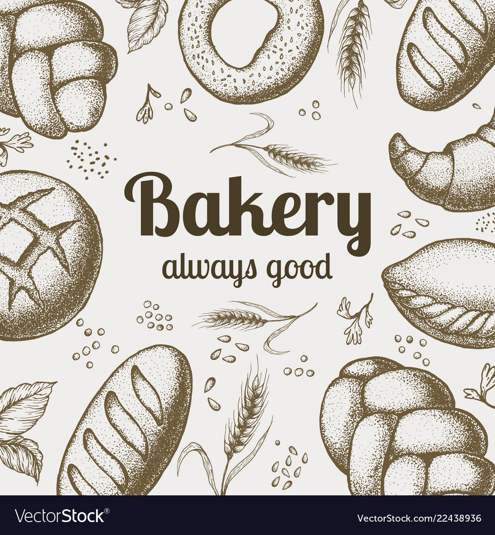 Bakery background Royalty Free Vector Image - VectorStock