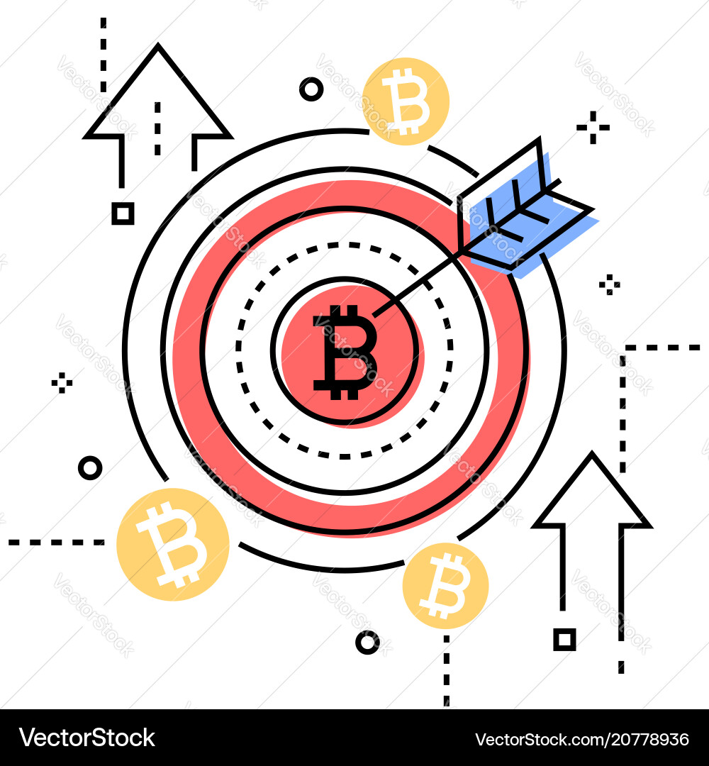 Bitcoin - colorful line design style conceptual Vector Image