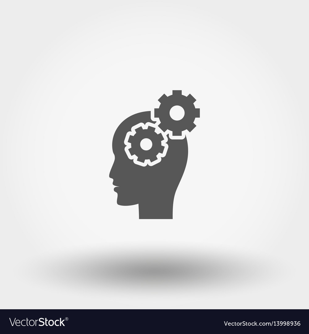 Brain activity icon flat Royalty Free Vector Image