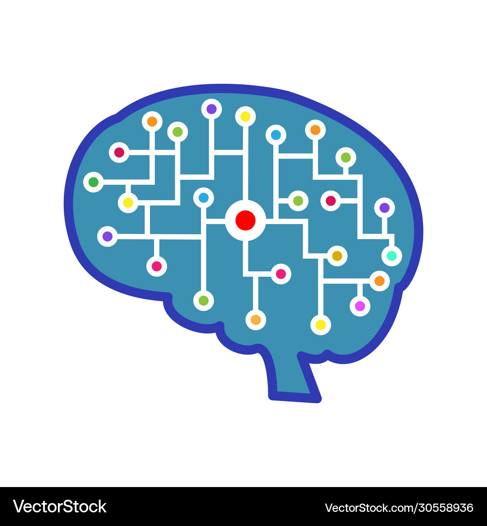Brain artificial or electronic intelligence Vector Image