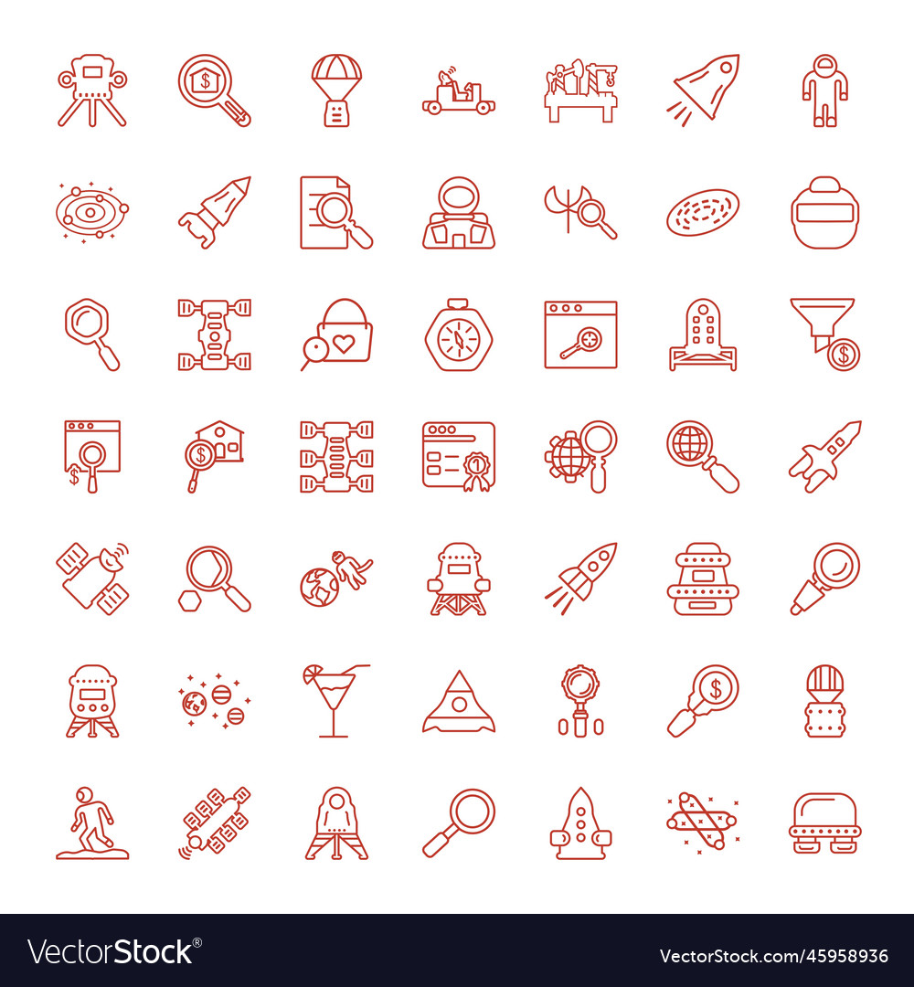 Exploration icons Royalty Free Vector Image - VectorStock