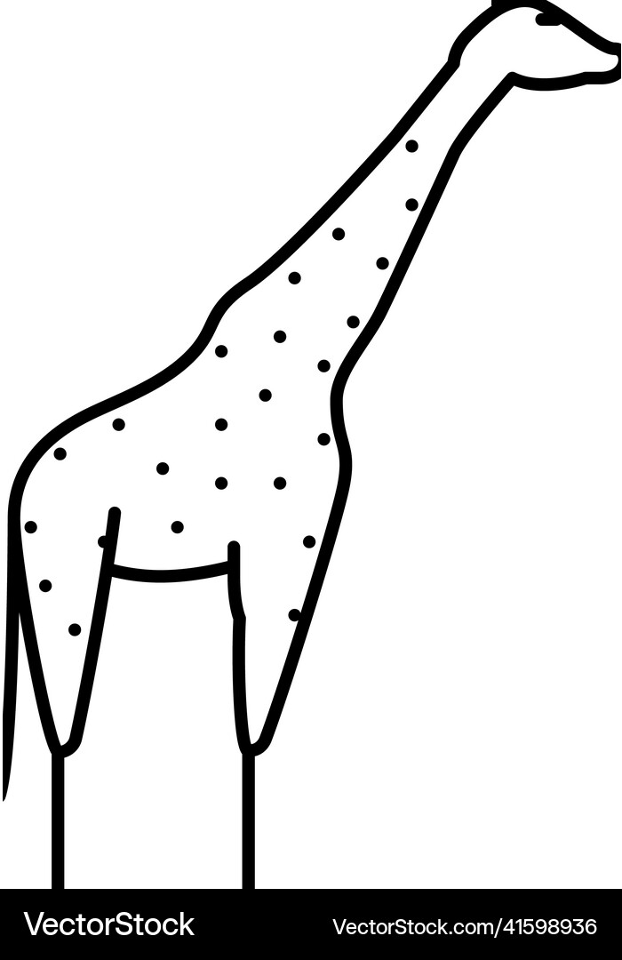 Giraffe animal in zoo line icon Royalty Free Vector Image