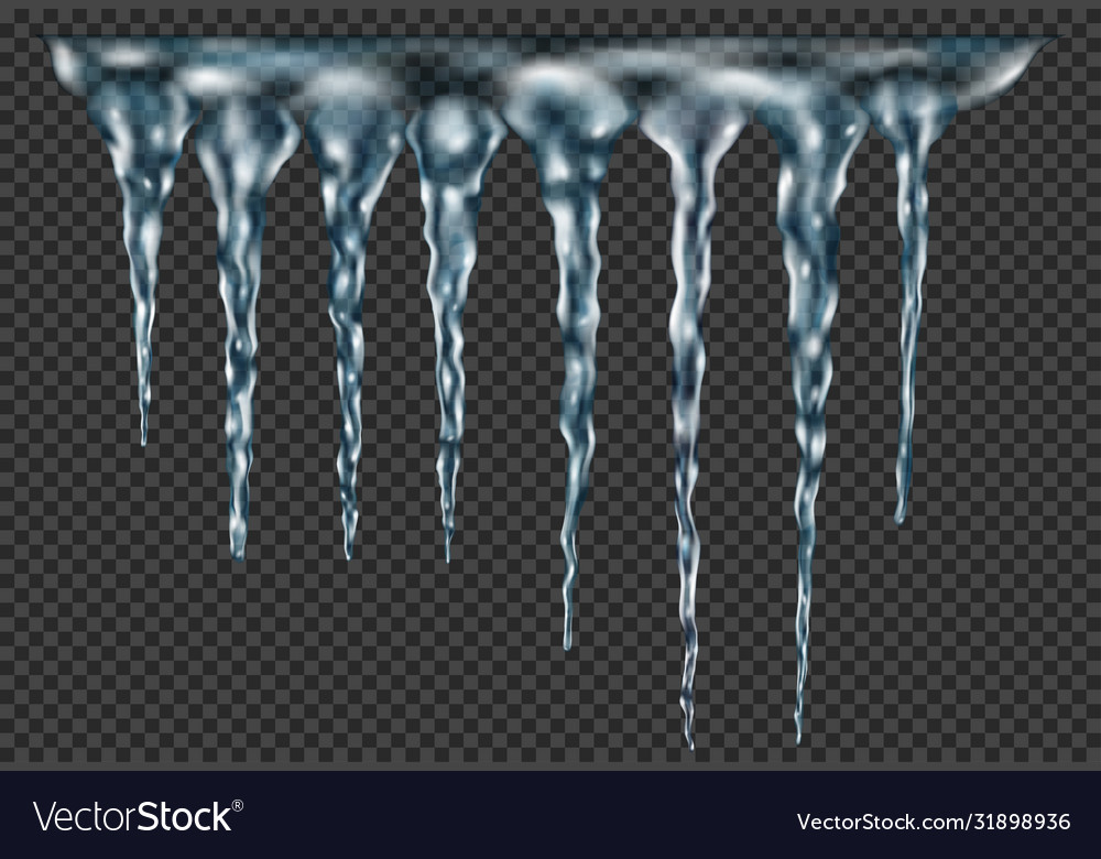 Group translucent icicles Royalty Free Vector Image