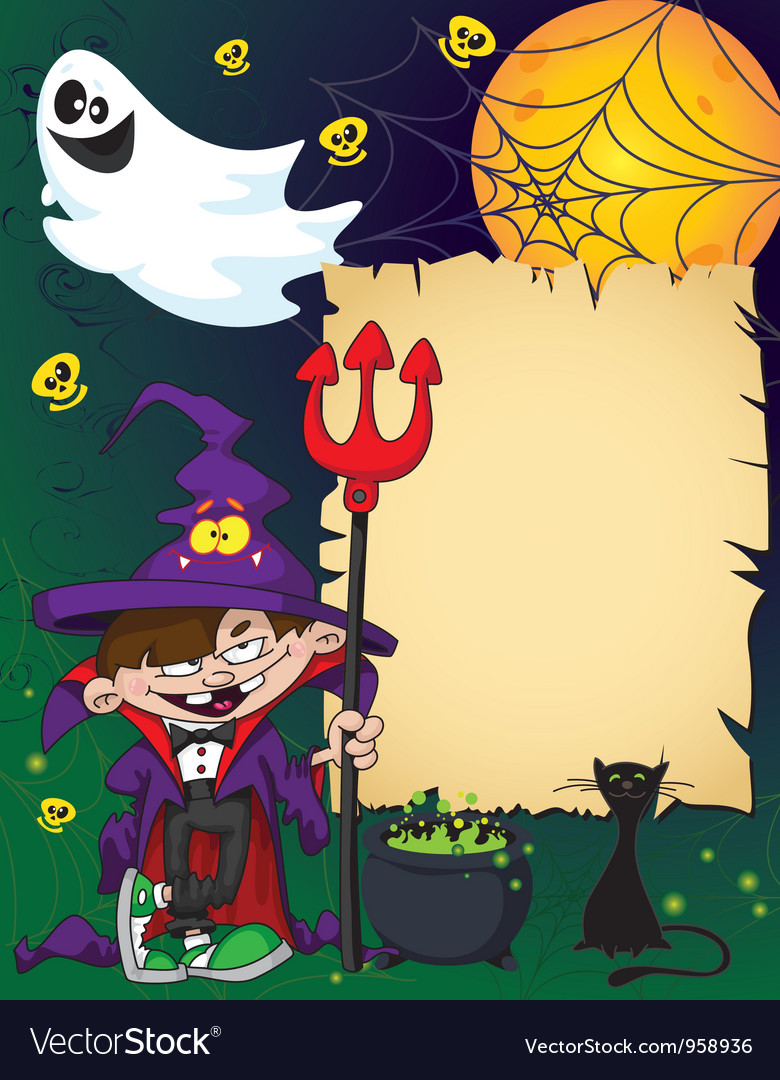 Halloween wizard boy Royalty Free Vector Image
