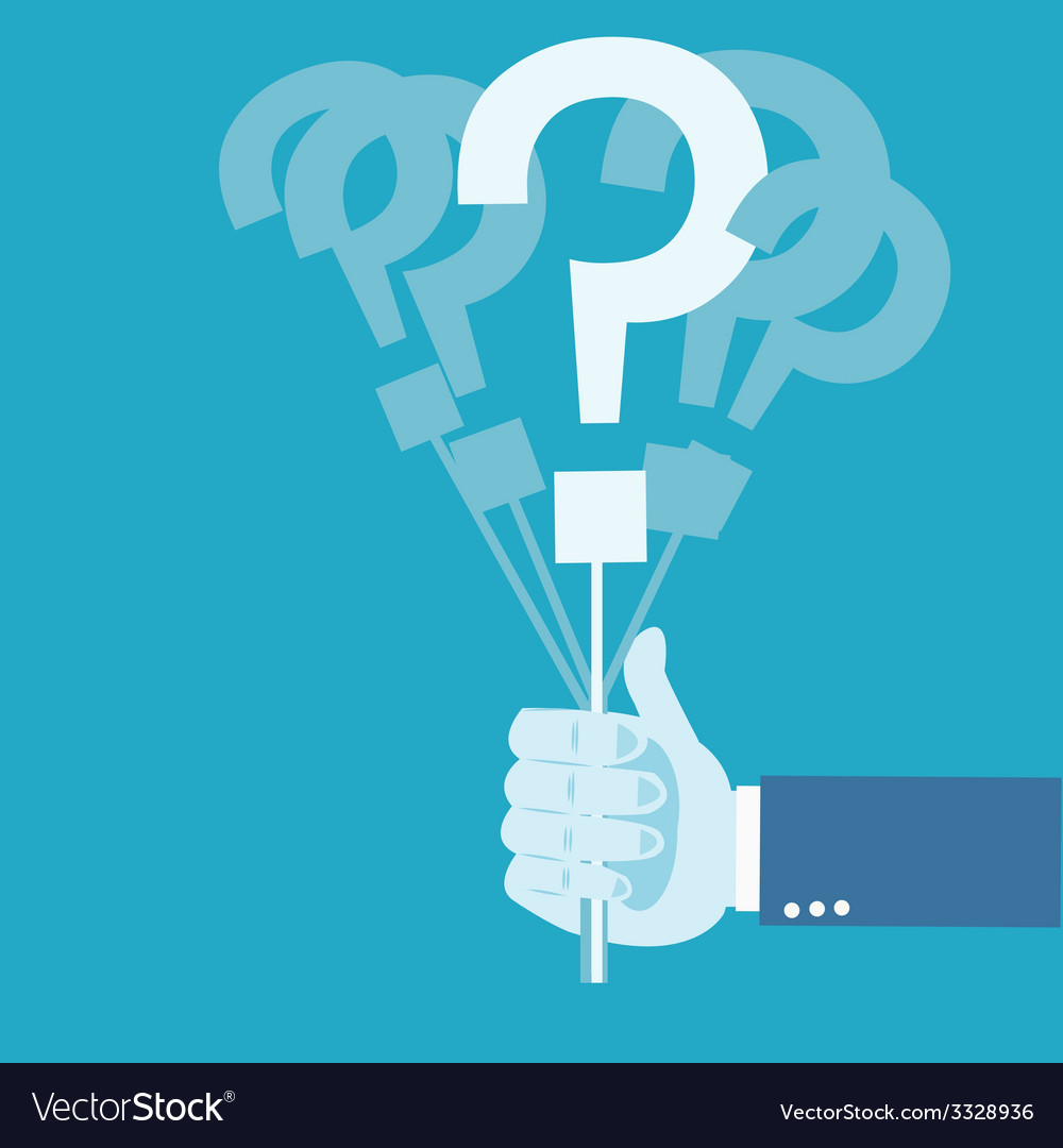 Hand holding question mark Royalty Free Vector Image Hand holding question mark Royalty Free Vector Image
