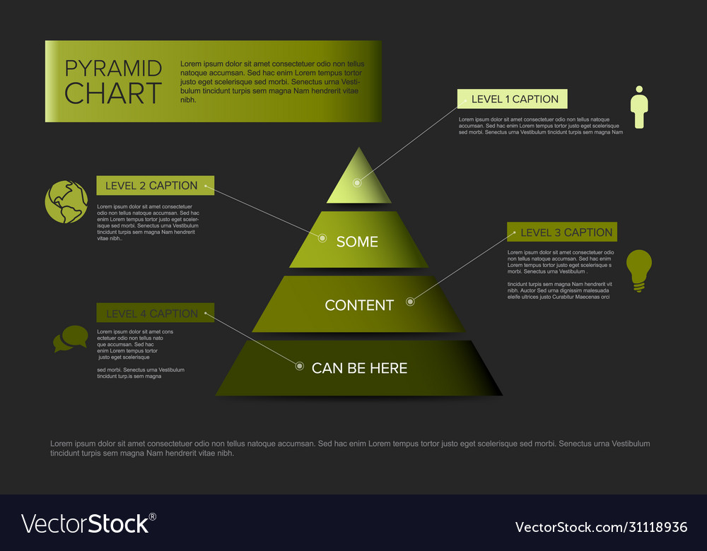 Infographic pyramid chart diagram template Vector Image