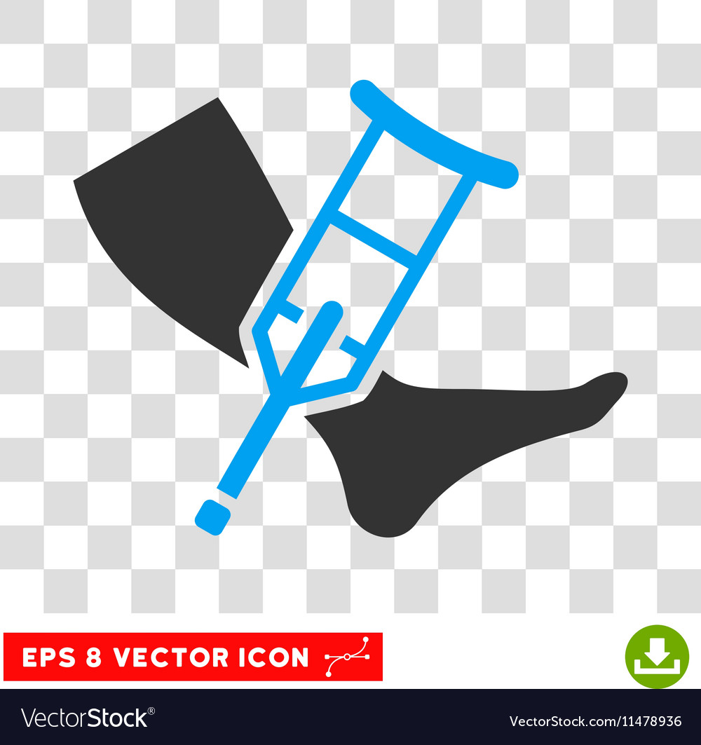 Leg and crutch eps icon Royalty Free Vector Image Leg and crutch eps icon Royalty Free Vector Image