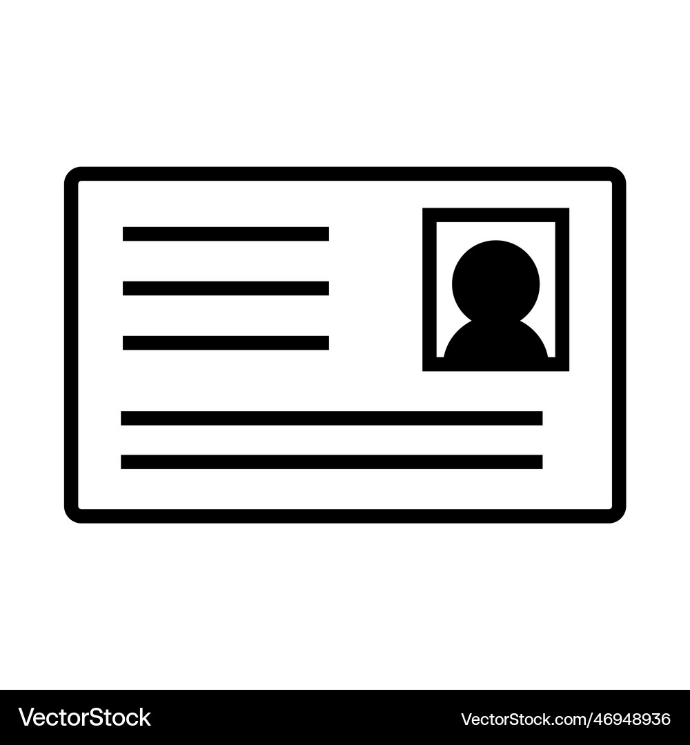 License card icon or id card Royalty Free Vector Image