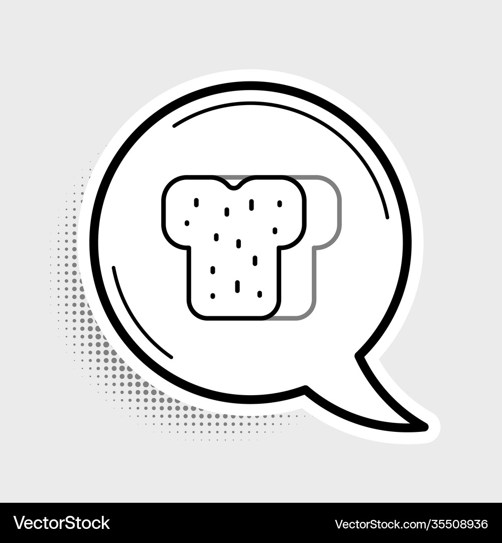 Line bread toast for sandwich piece roasted Vector Image