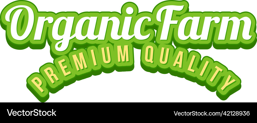 Logo design with words organic farm Royalty Free Vector