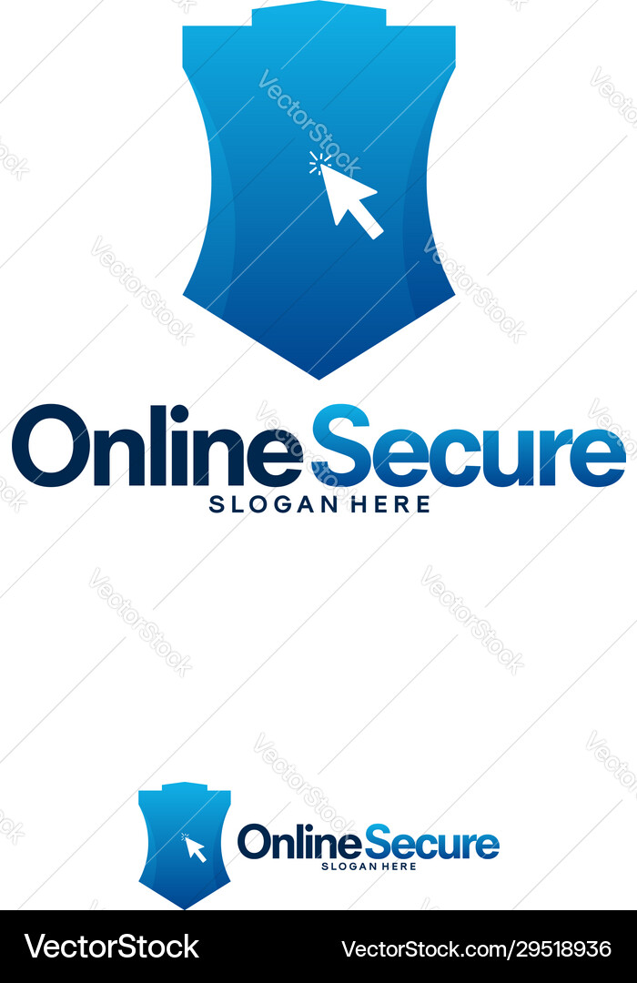 Online secure logo designs concept cursor Vector Image