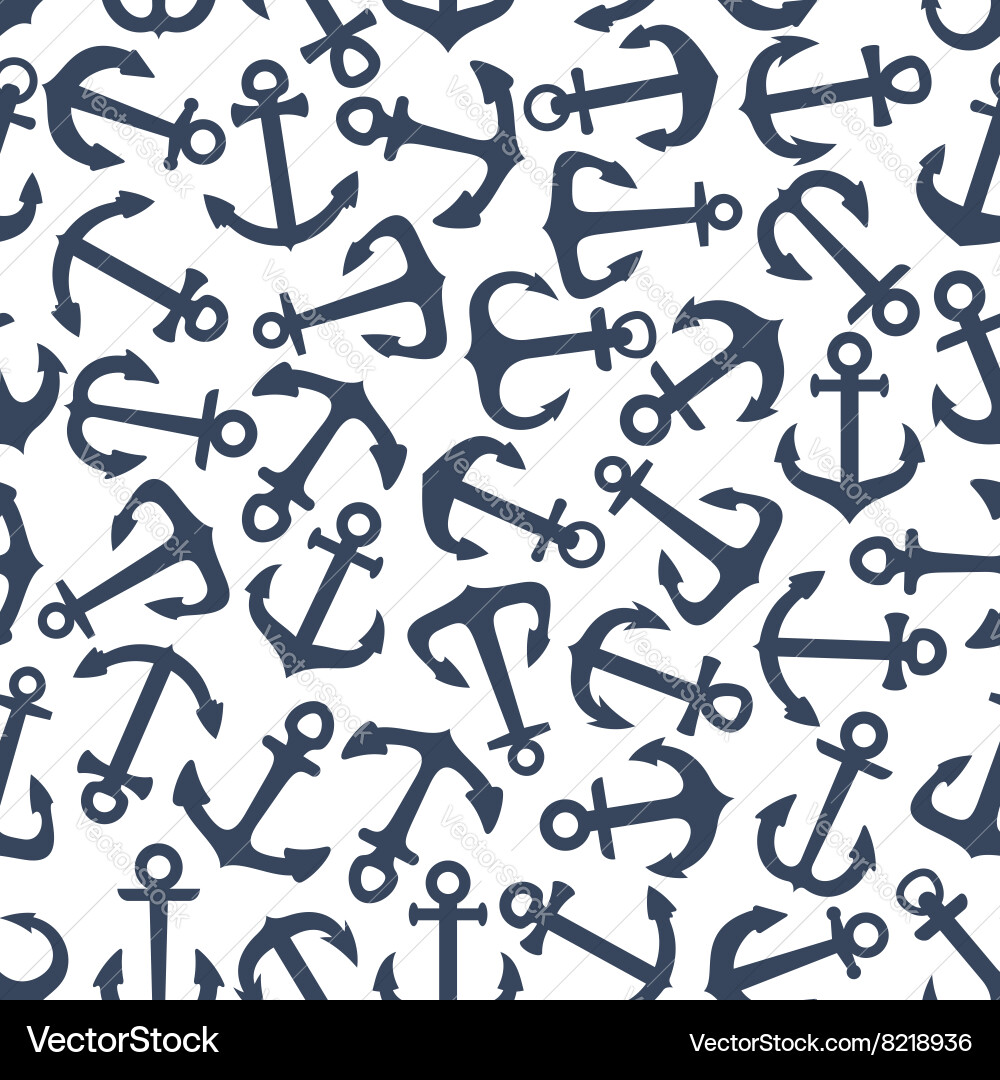 Seamless pattern of vintage ship anchors Vector Image