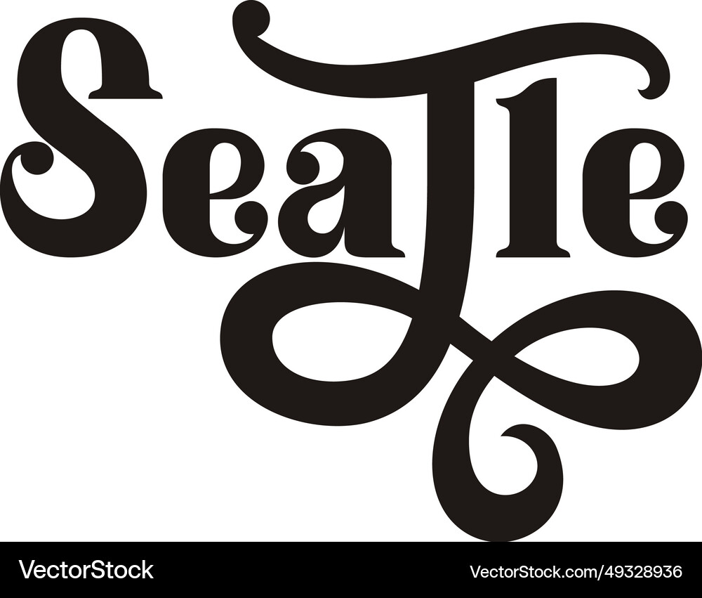 Seatle city lettering Royalty Free Vector Image