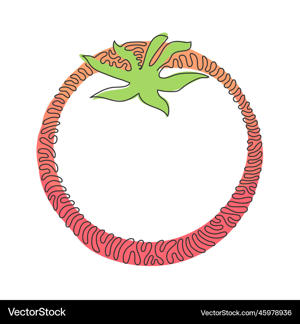 Single one line drawing whole healthy organic Vector Image