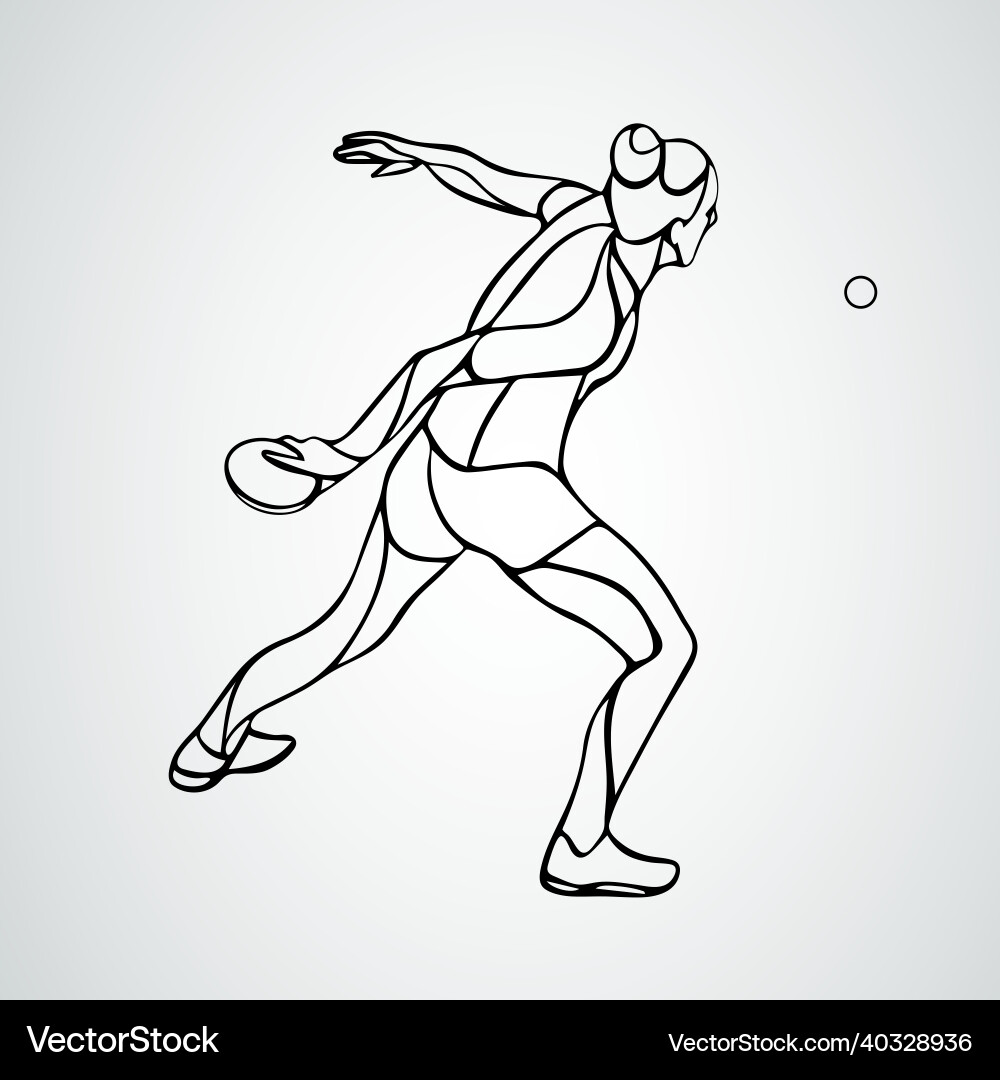 Table tennis female player with racket forehand Vector Image