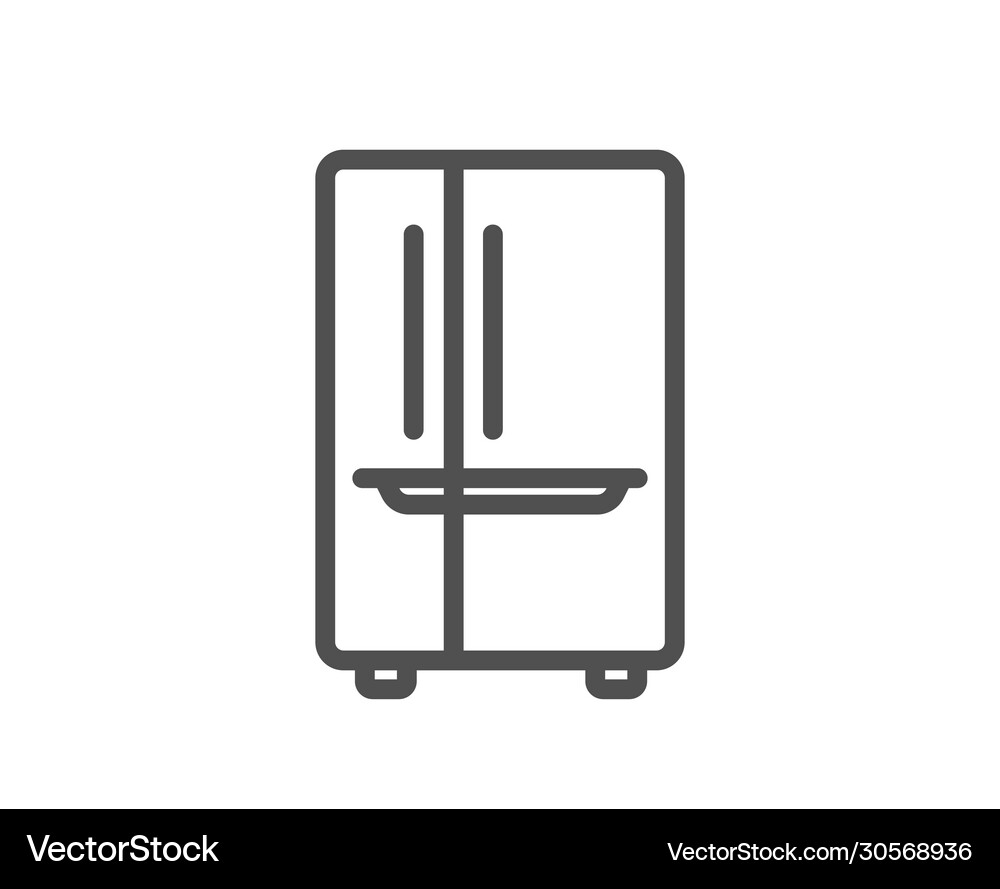 Two-chamber refrigerator line icon fridge sign Vector Image