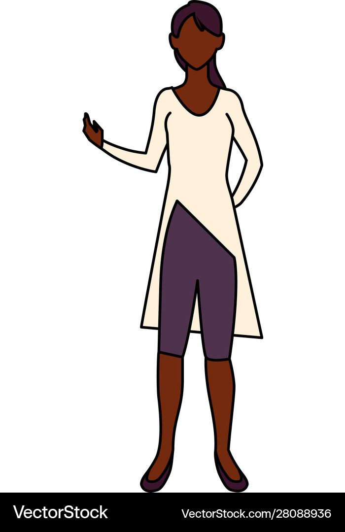 Woman faceless standing on white background Vector Image