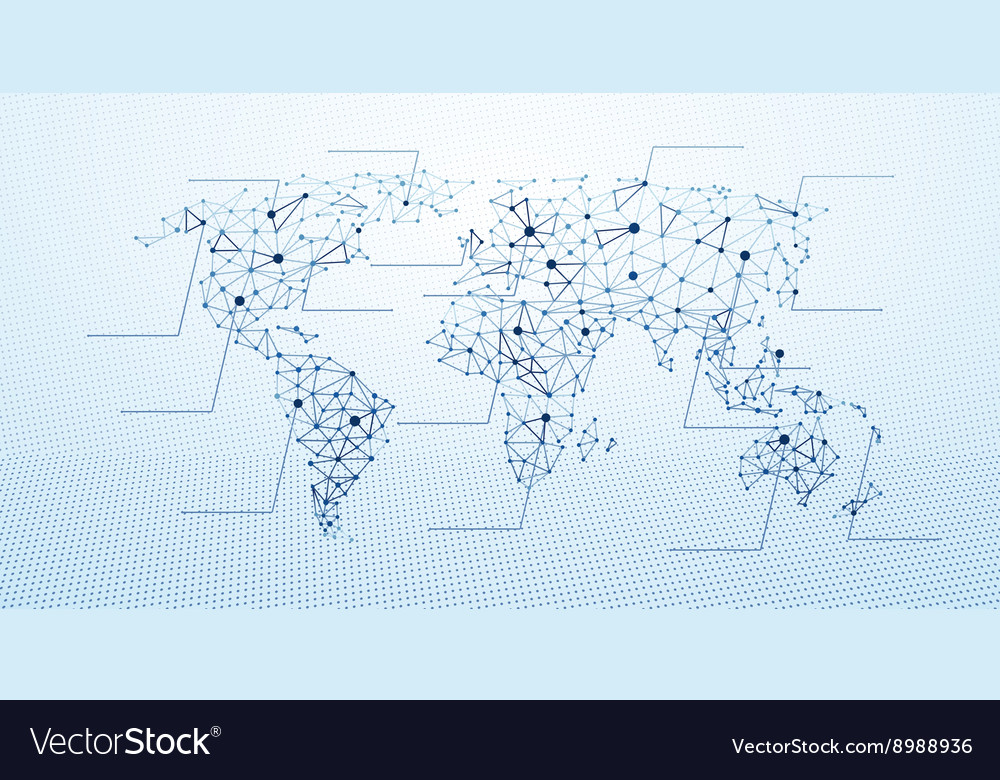 World map low poly Royalty Free Vector Image - VectorStock